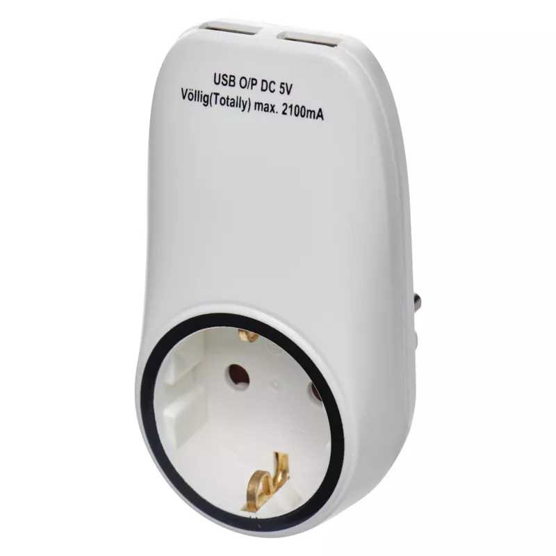 Utikač šuko adapter sa 2x USB A izlazom, 2,1 A, Emos - chipoteka.hr