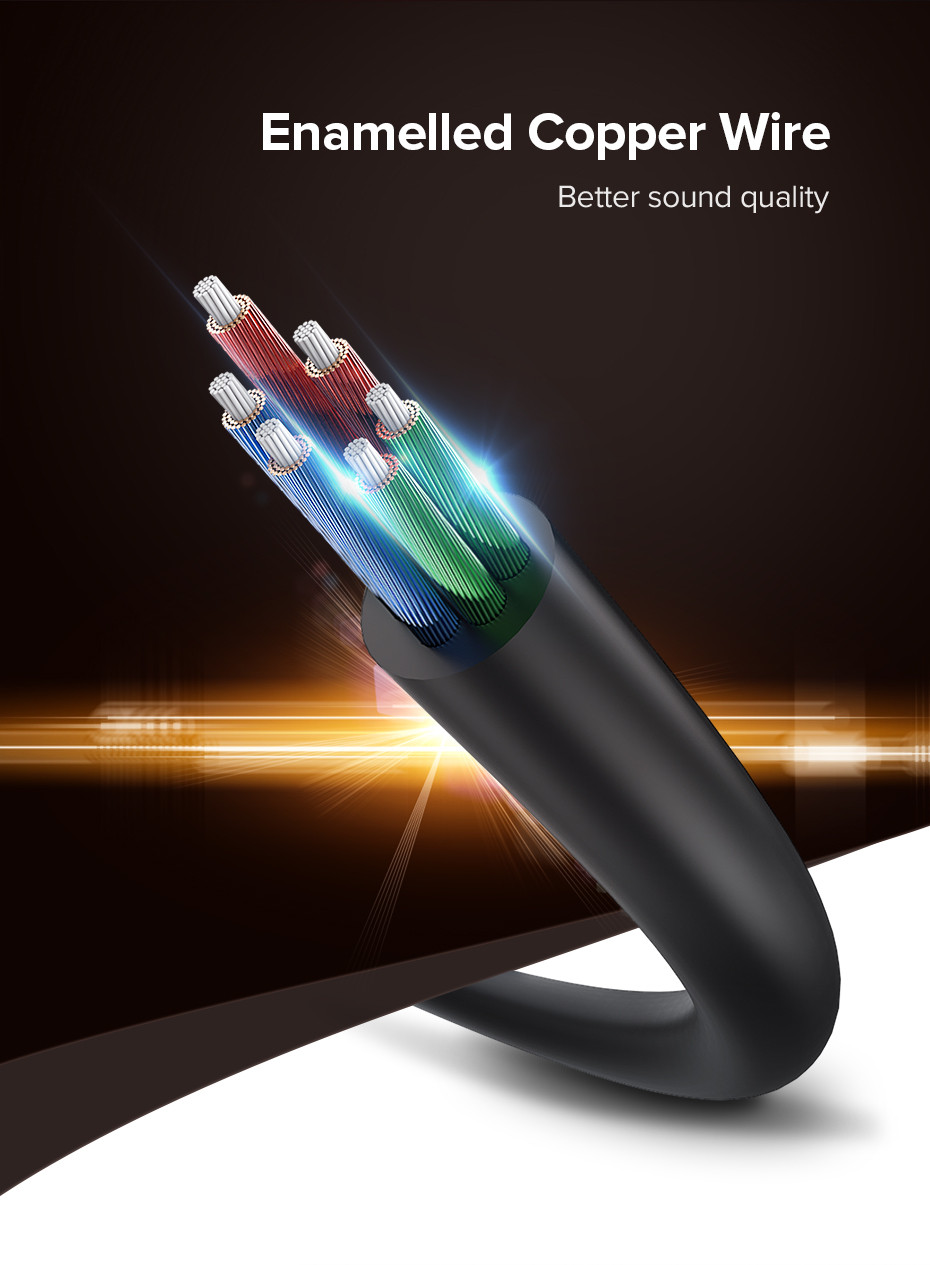 Adapter UGREEN, 3.5mm (M) na 2x3.5mm (Ž), 0.2m, za slušalice - chipoteka.hr