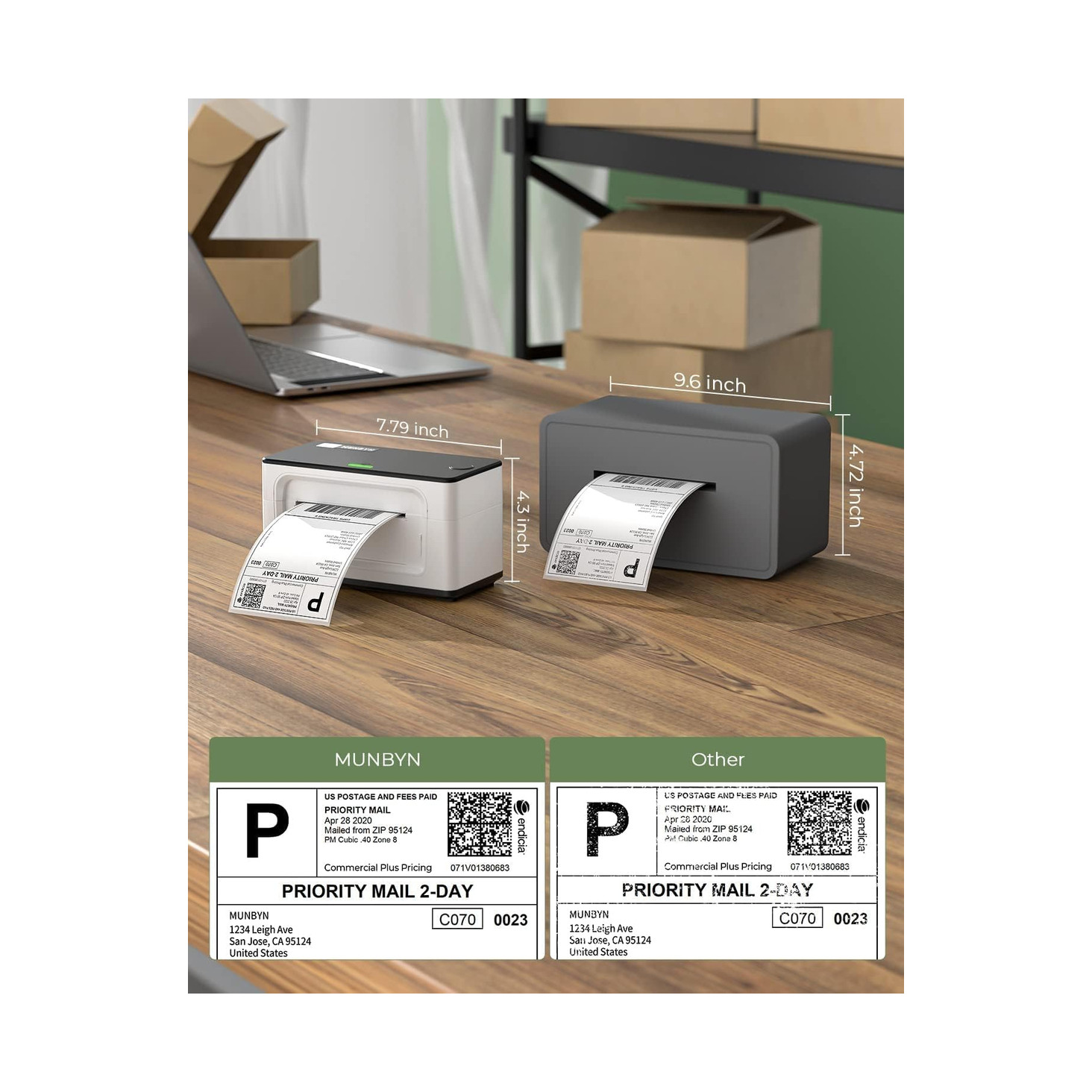 Termalni printer za naljepnice MUNBYN ITPP941B, 108mm, termalni ...