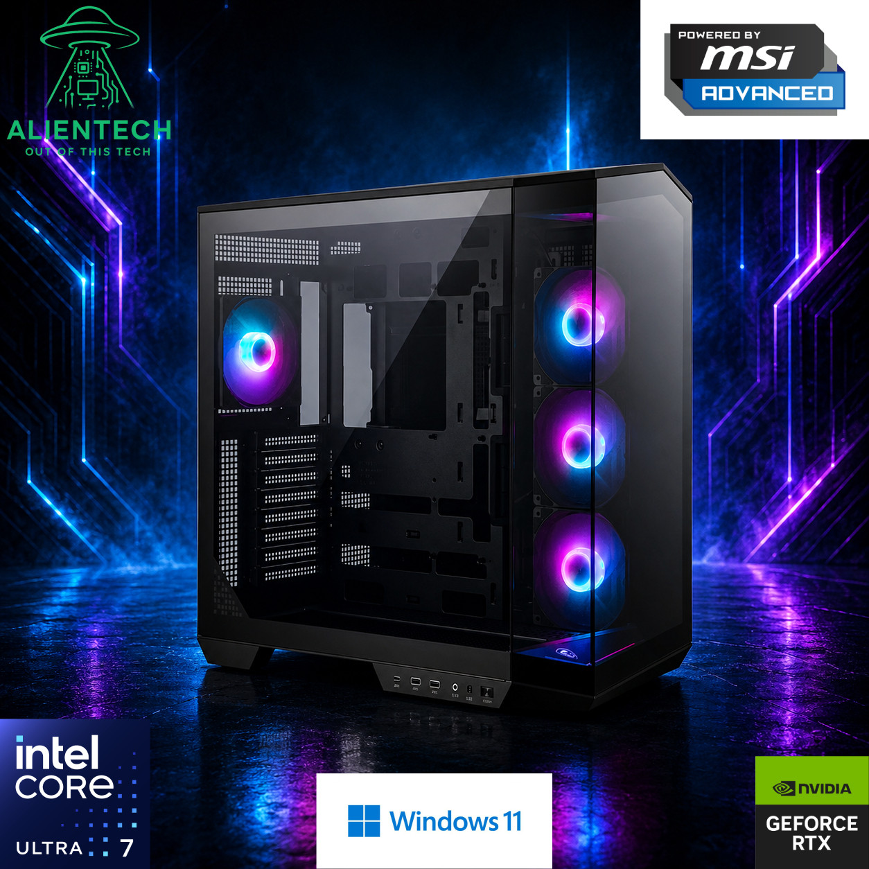 Gaming računalo ALIENTECH Templar Powered by MSI Advanced, Core Ultra 7 ...